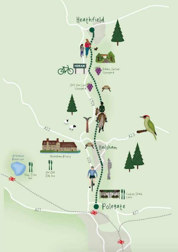 Countrybike bikes to hire along the Cuckoo Trail. East Sussex bike hire.